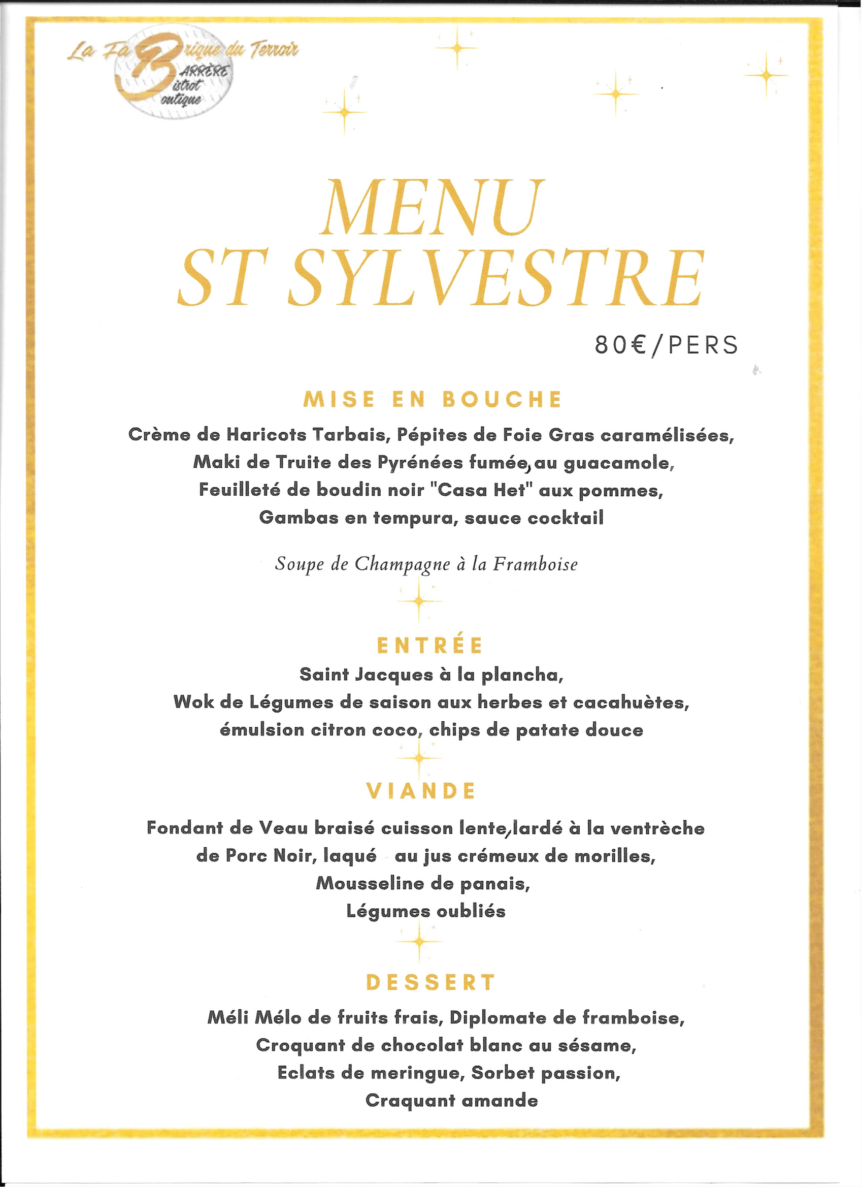 Menus de la Saint Sylvestre à Bagnères de Bigorre - Carré Py' Hôtel